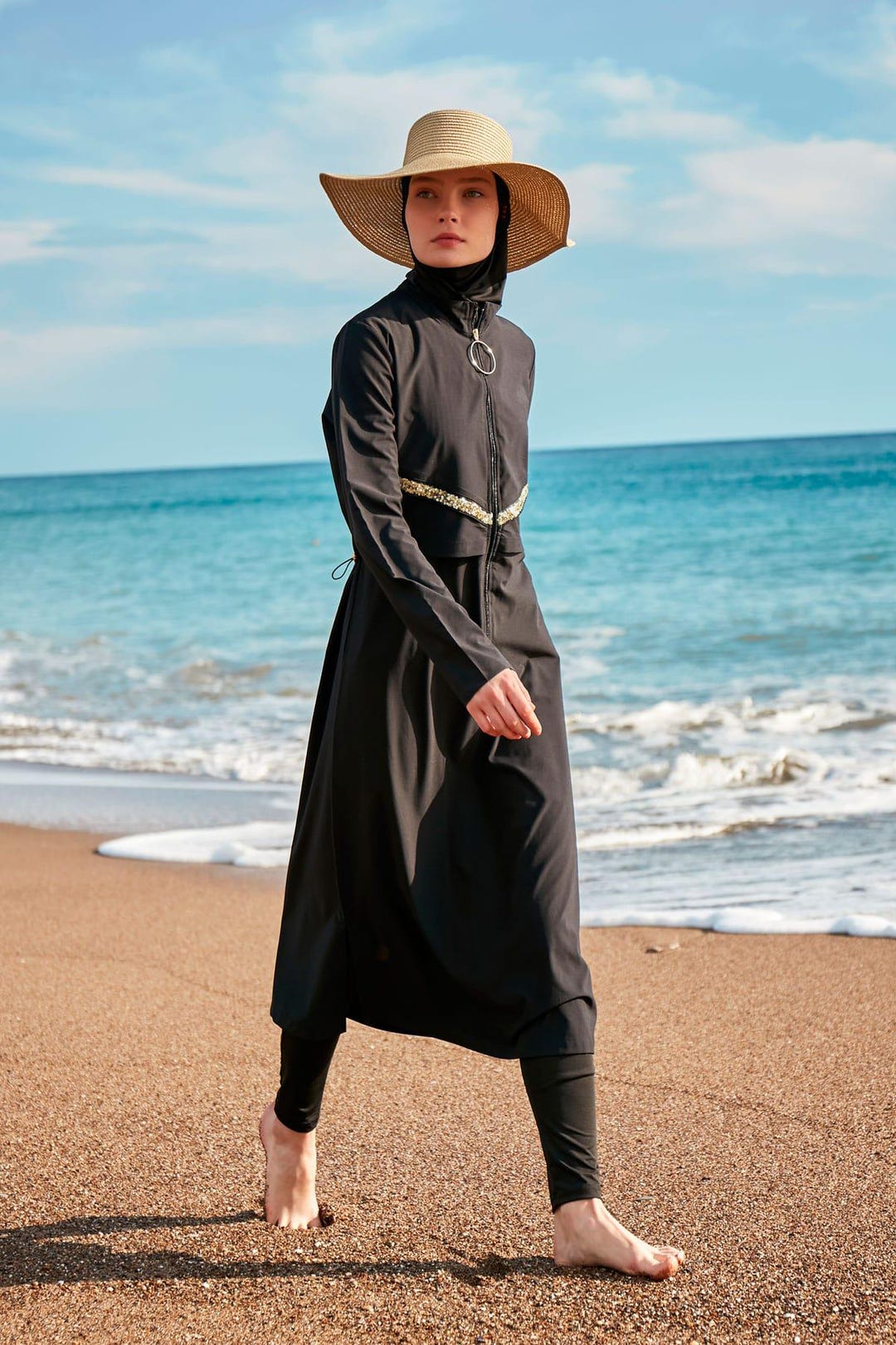 Woven Black Burkini Modest Swimwear M2410 - Etsy