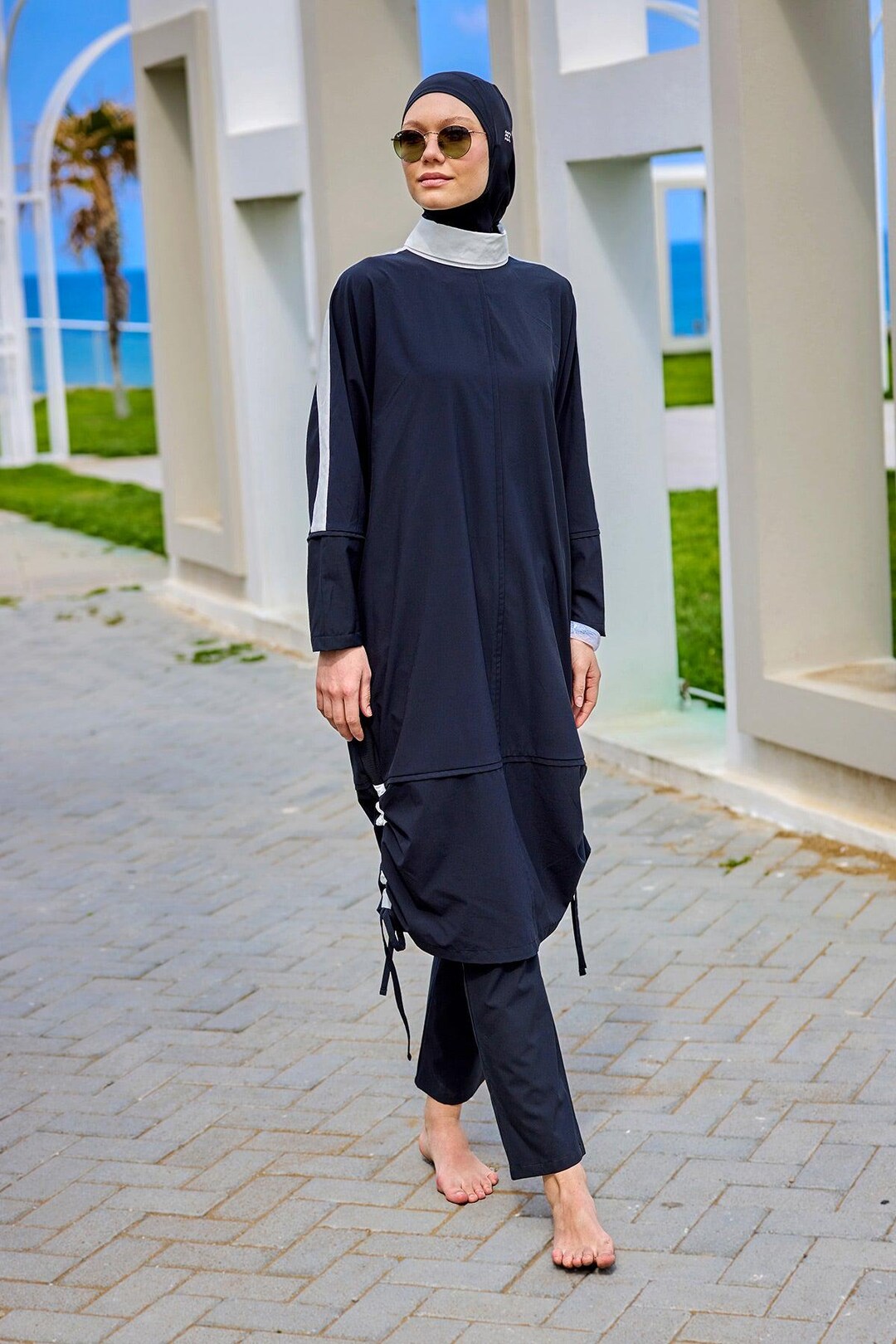 Black Full Coverage Modest Swimwear Burkini Set M2521-3 - Etsy