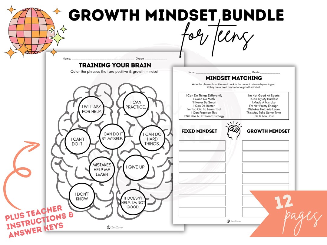 Growth Mindset Bundle. Thought Provoking Activities. Middle School ...