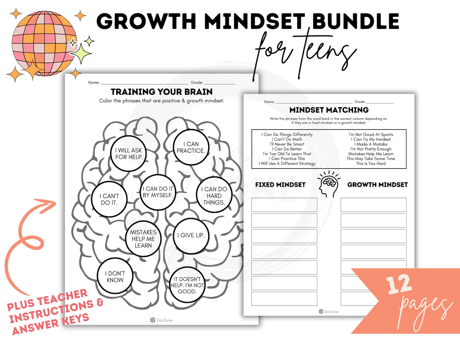 Growth Mindset Bundle. Thought Provoking Activities. Middle School ...
