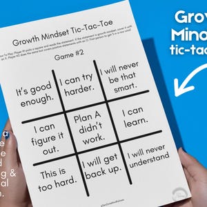 Growth Mindset Tic Tac Toe Printable Game - Fun Learning Activity for ...