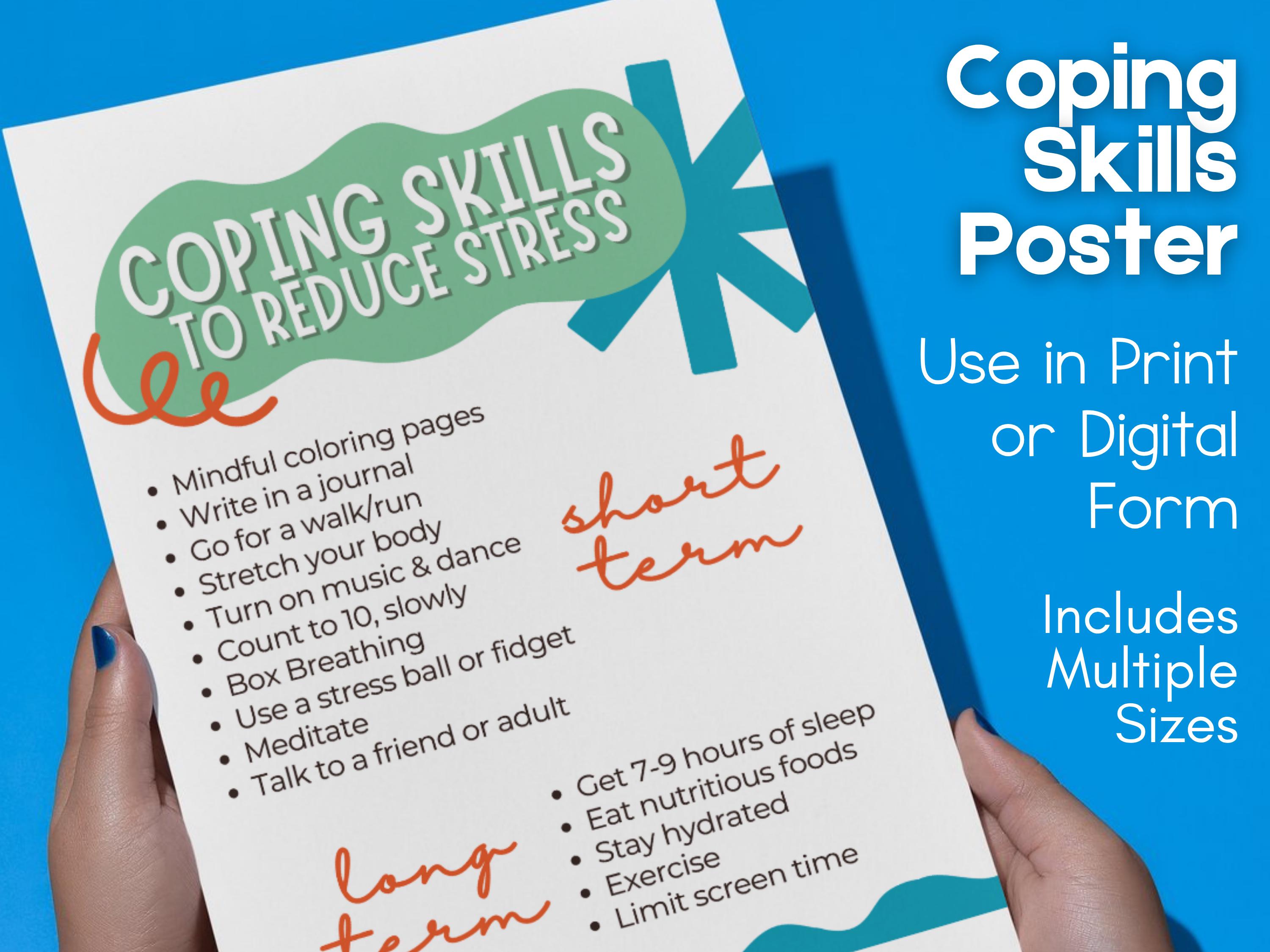 Coping Skills for Teens Printable | Mental Health Activity Poster ...