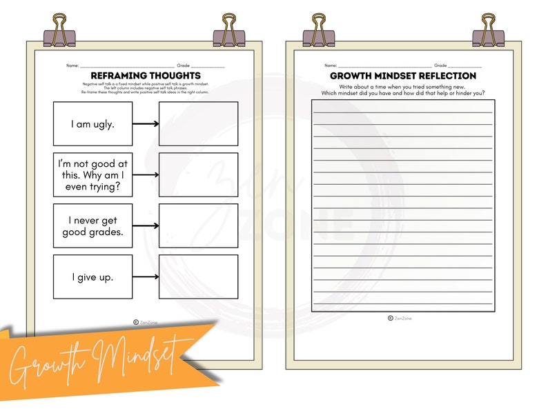 Growth Mindset Bundle. Thought Provoking Activities. Middle School ...