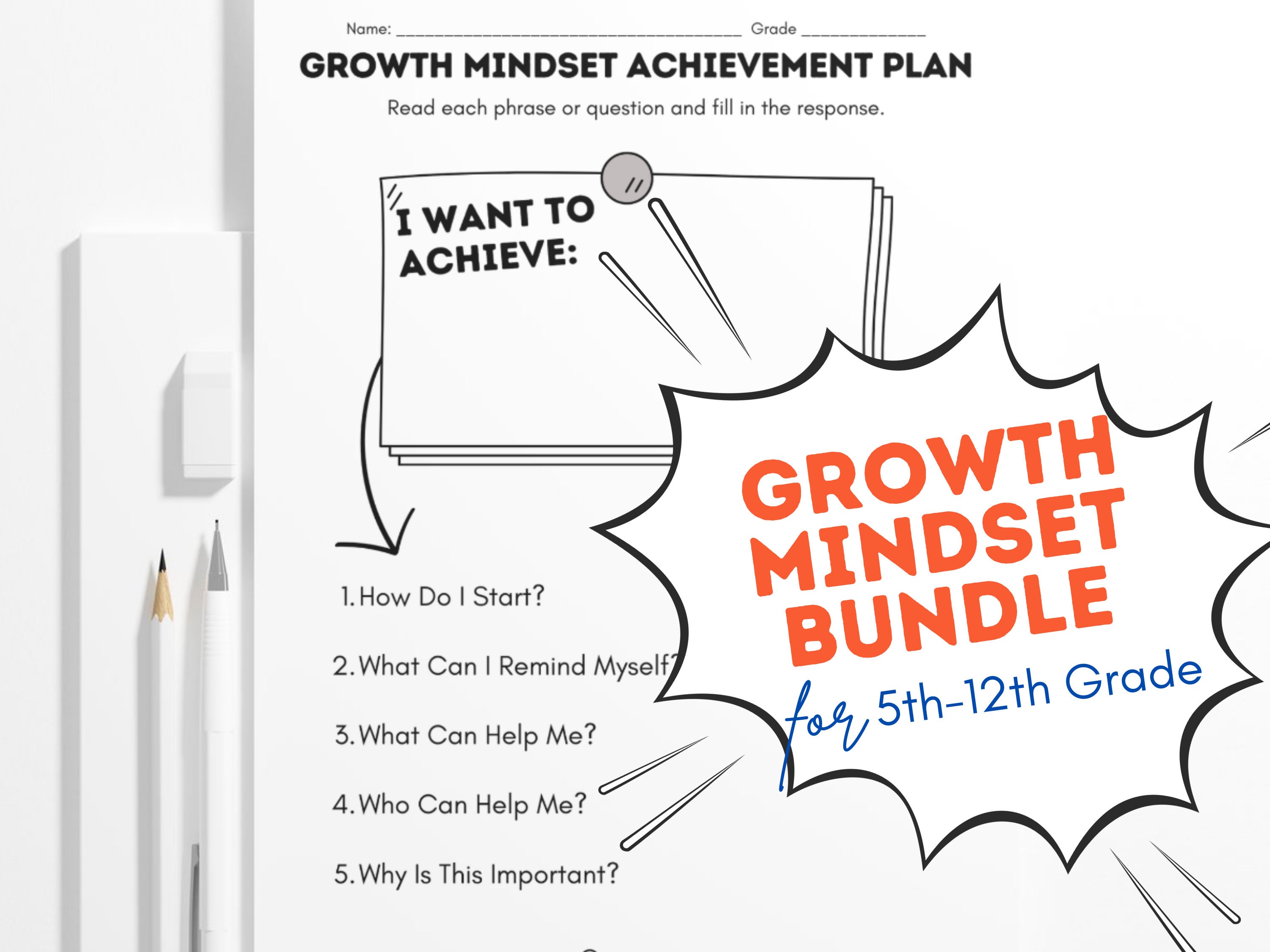 Growth Mindset Bundle. Thought Provoking Activities. Middle School ...