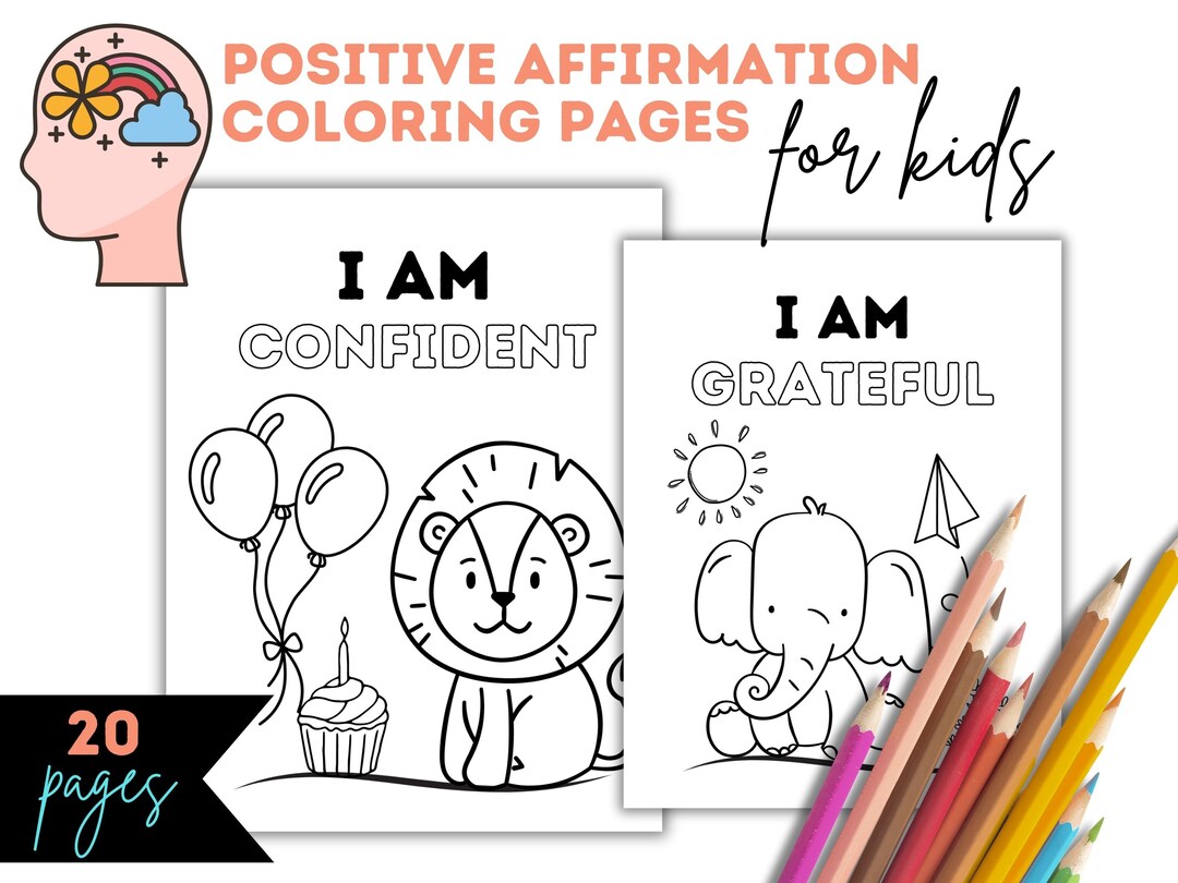 An Animal Affirmation Coloring Book for Kids. - Etsy