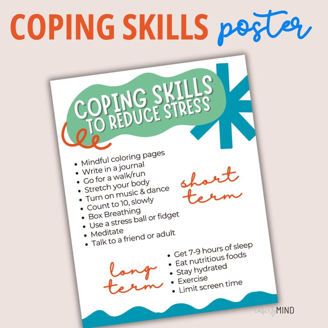 Coping Skills for Teens Printable | Mental Health Activity Poster ...