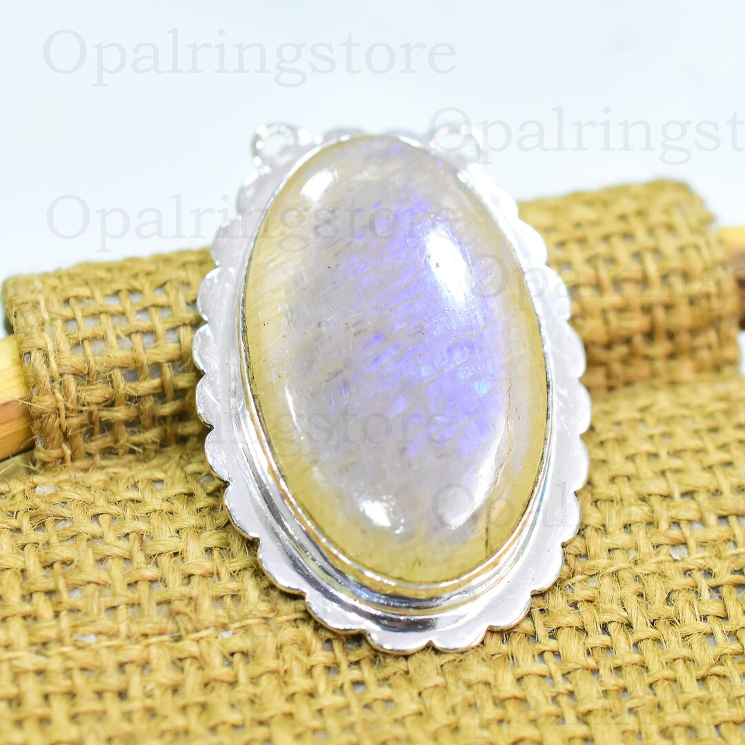 African Moonstone Pendant , 925 Sterling Silver Pendant, Gemstone ...