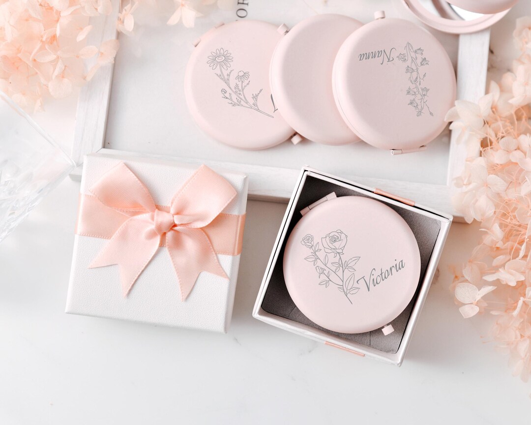 Engraved Bridesmaids Gifts Compact Mirror - Unique Bridal Shower Gifts ...