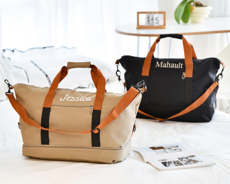 Custom Initial Duffel Bag, Personalized Weekend Travel Bag, Monogrammed ...