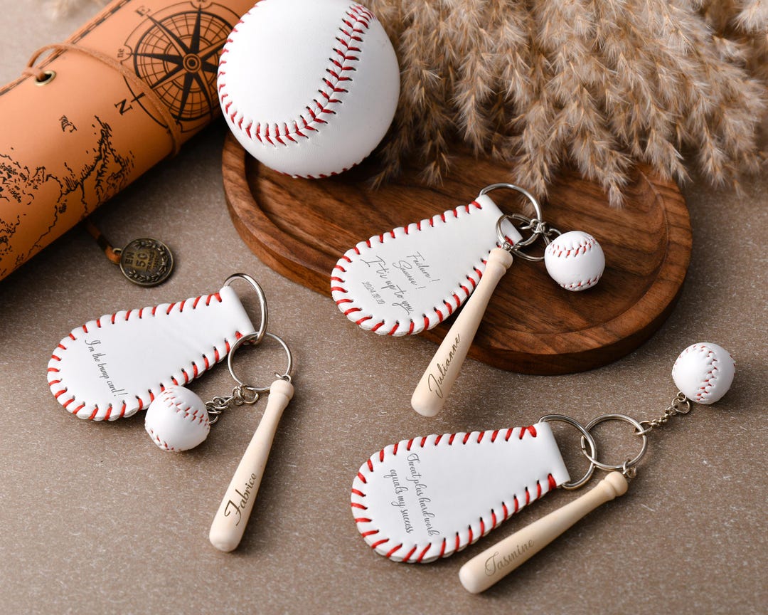 Mini Baseball Keychain Set | Custom Bag Tag Set for Players ...