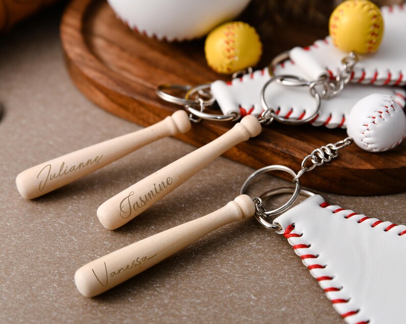 Mini Baseball Keychain Set | Custom Bag Tag Set for Players ...