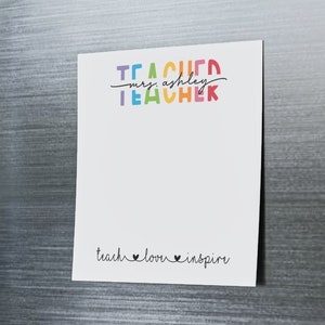 Teacher Sticky Notes, Custom Teacher Notepad, Back to School Gift ...