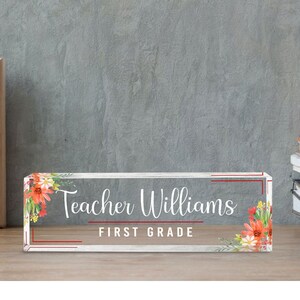 Personalized Teacher Desk Name Plate, Teacher Appreciation, Custom ...