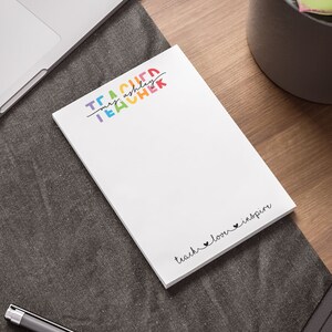 Teacher Sticky Notes, Custom Teacher Notepad, Back to School Gift ...