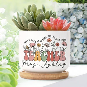 Custom Teacher Plant Pot, Ceramic Plant Pot, Back to School Gift ...