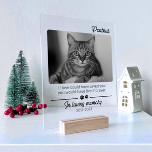 Cat Memorial Plaque, Custom Cat Photo Acrylic Plaque, Pet Memorial Gift ...