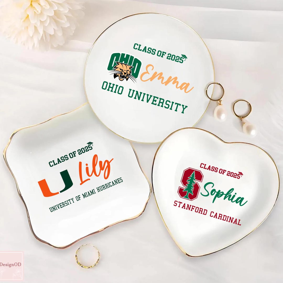 Graduation Gift for Her, Custom College Logo Ring Dish, University ...