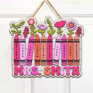 Personalized 3D Teacher Door Sign, Teacher Name Sign, Teacher Gift ...