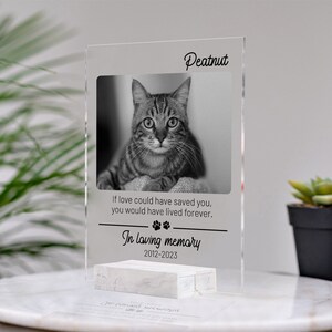 Cat Memorial Plaque, Custom Cat Photo Acrylic Plaque, Pet Memorial Gift ...