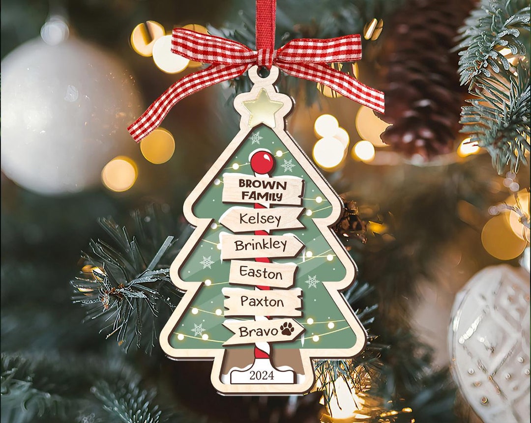 Custom Family Christmas Tree Ornament, Family Ornament 2024, Family ...
