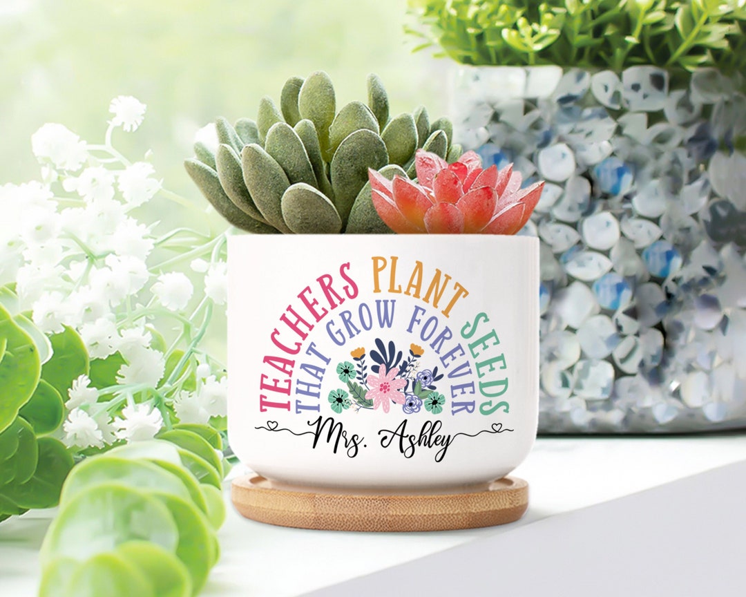 Teacher Plant Pot, Custom Plant Pot for Teacher, Teachers Plant Seeds ...