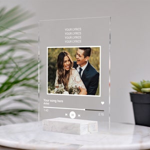 Custom Song Photo Plaque, Music Plaque, Couples Gift, Anniversary Gift ...