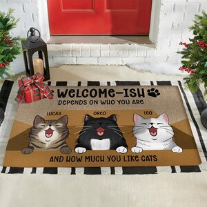 Personalized Cat Doormat, Cat Lover Gifts, Welcome Mat Funny, Gift for ...