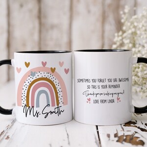 Teacher Appreciation Mug, Custom Teacher Gift, Rainbow Teacher Mug ...