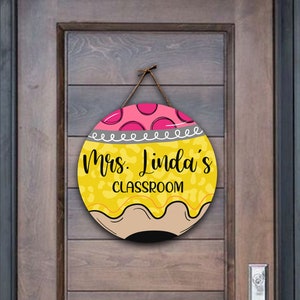 Personalized Teacher Door Sign, Back to School Sign, Pencil Teacher ...