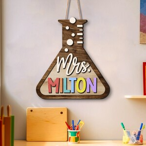 Custom 3D Science Teacher Name Sign, Science Classroom Decor, Teacher ...