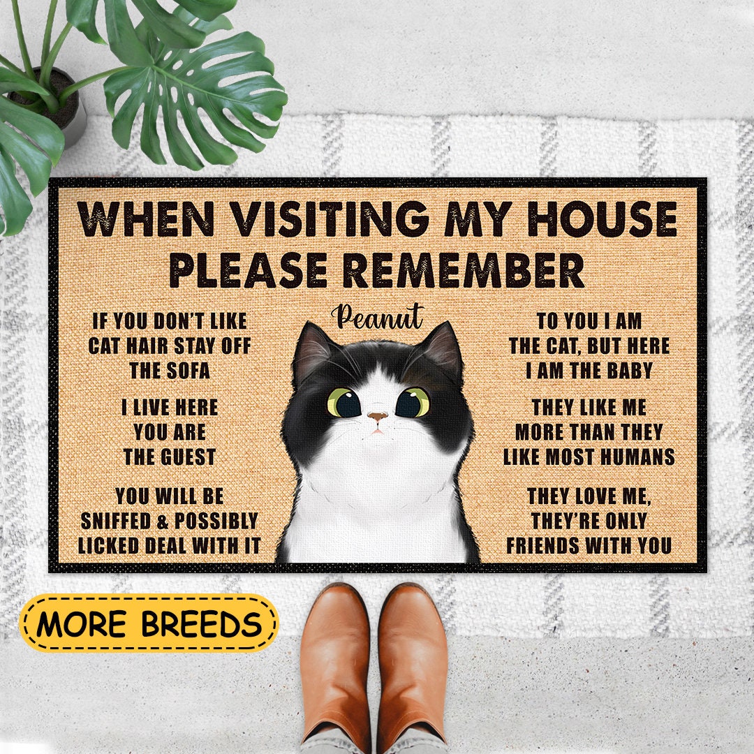Personalized Cat Doormat, Cat Rug, Cat Welcome Mat, Cat Lovers Gift ...