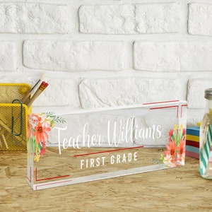 Personalized Teacher Desk Name Plate, Teacher Appreciation, Custom ...