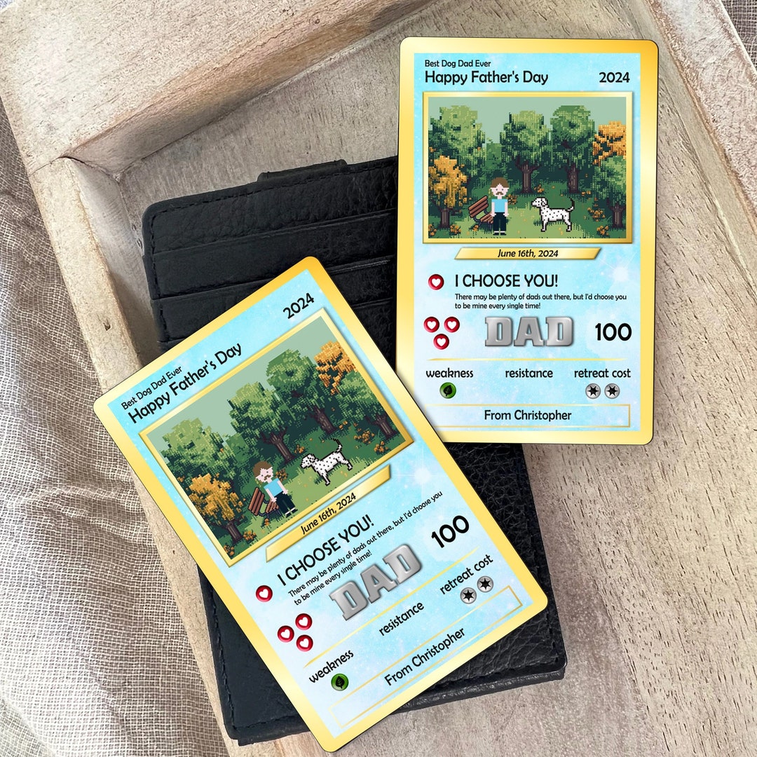 Personalized Dad Game Card, Poke Dad Card, Custom Dog Card for Dad, Dad ...