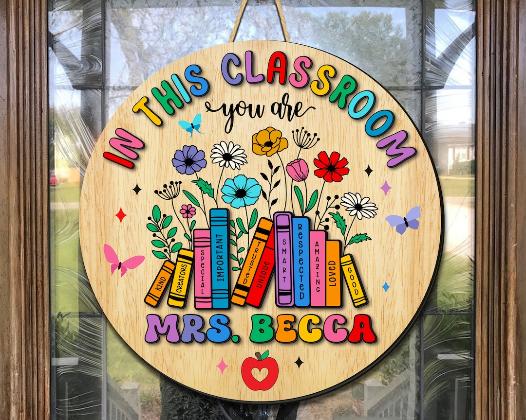 Custom 3D Teacher Door Sign, 3D Teacher Sign, in This Classroom You Are ...