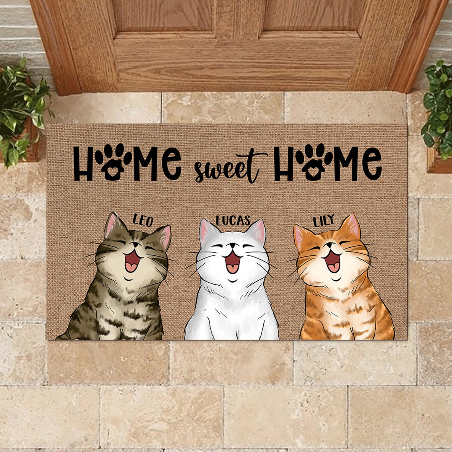 Custom Cat Doormat, Cat Welcome Doormat, Home Sweet Home, Cat Rug ...
