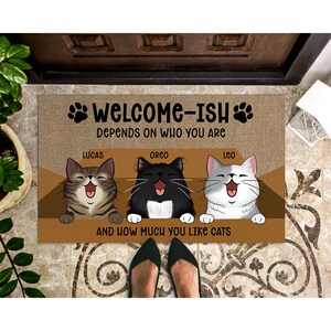Personalized Cat Doormat, Cat Lover Gifts, Welcome Mat Funny, Gift for ...