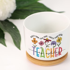 Personalized Teacher Plant Pot, Teacher Planter, Back to School, Custom ...