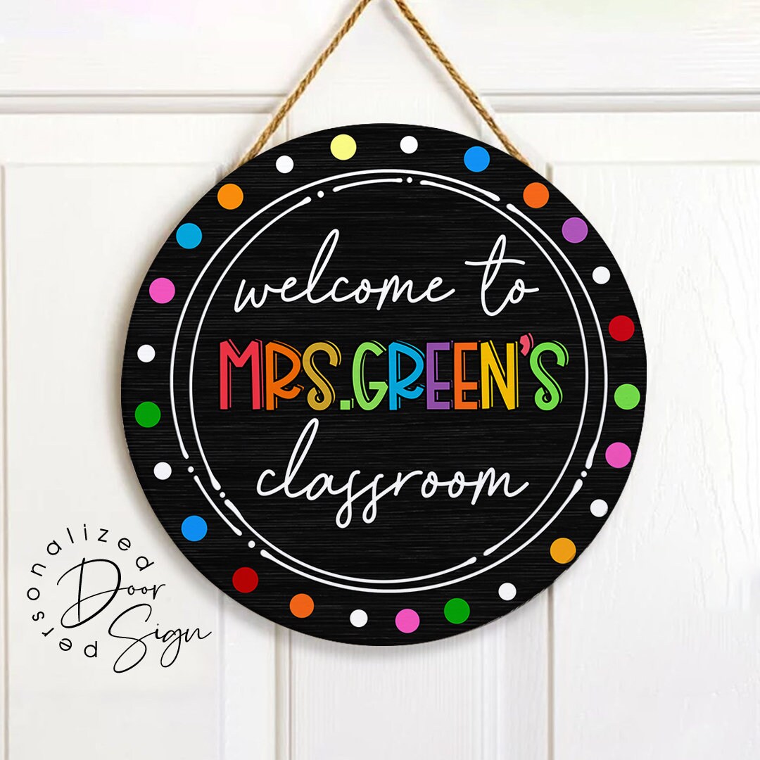 Teacher Door Sign Custom Teacher Name Sign Classroom Door - Etsy