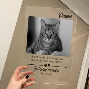 Cat Memorial Plaque, Custom Cat Photo Acrylic Plaque, Pet Memorial Gift ...