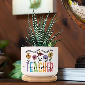 Personalized Teacher Plant Pot, Teacher Planter, Back to School, Custom ...