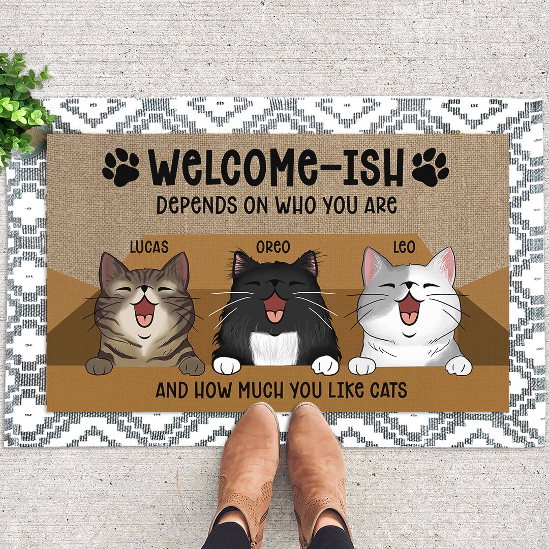 Personalized Cat Doormat, Cat Lover Gifts, Welcome Mat Funny, Gift for ...