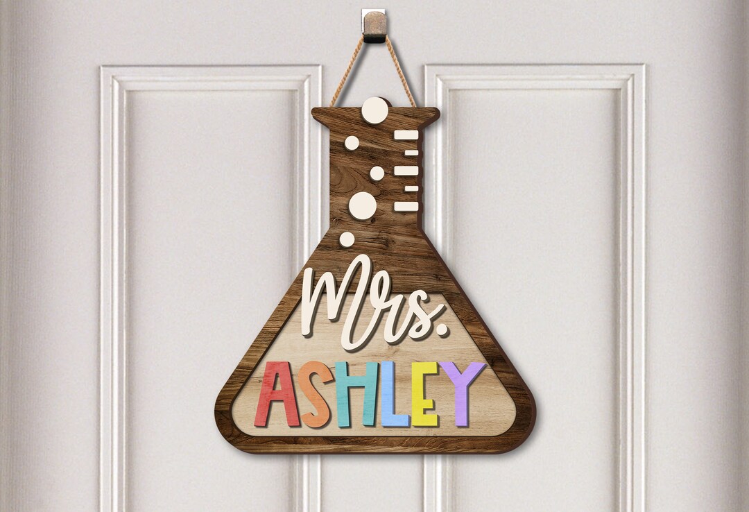 Custom 3D Science Teacher Name Sign, Science Classroom Decor, Teacher ...