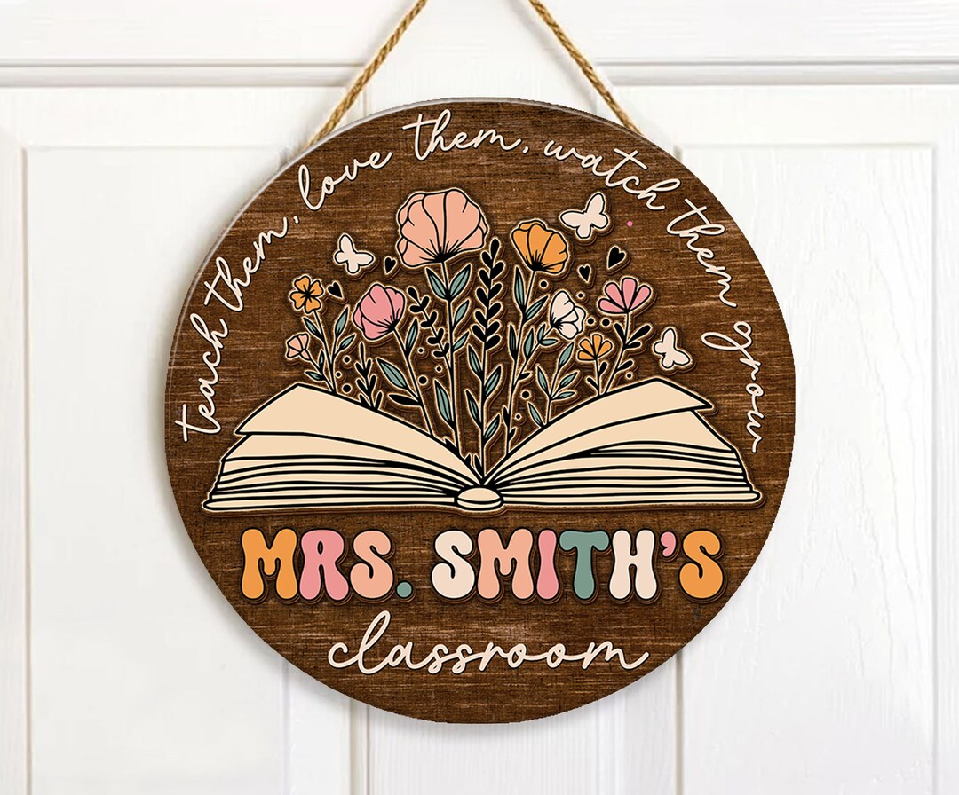 Custom 3D Teacher Door Sign, Classroom Teacher Sign, Back to School ...