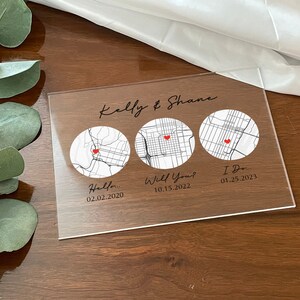 Personalized Map Acrylic Plaque, Couple Plaque, Our First Date Map ...