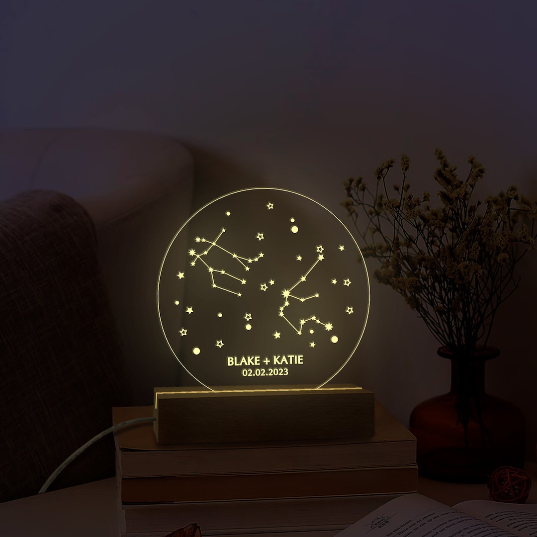 Custom Zodiac Led Light Valentines Day Gift Zodiac Night - Etsy