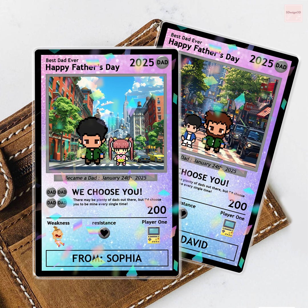 Personalized Father's Day Wallet Card, Father's Day Gift for Dad, New ...