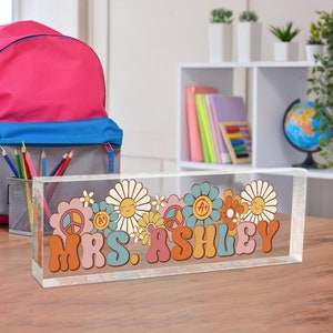 Teacher Desk Name Plate, Custom Teacher Sign, Back to School Gifts ...