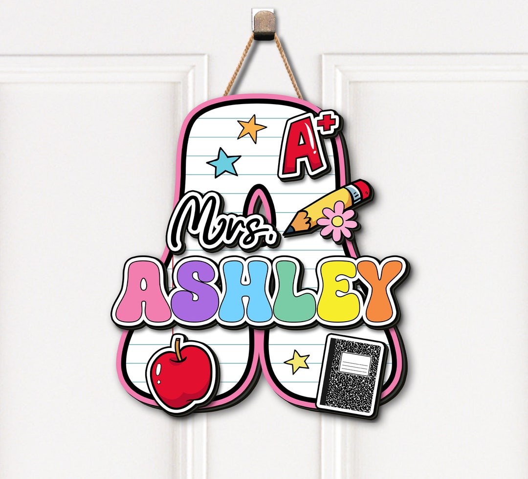 Personalized Classroom 3D Teacher Sign, Classroom Door Sign for Teacher ...
