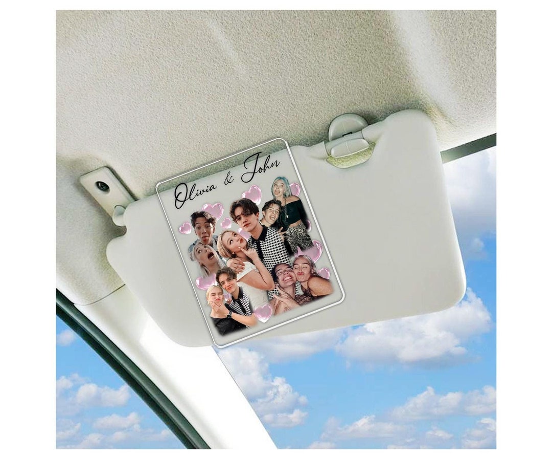 Custom Car Photo Visor Clip, Valentine's Day Gift, Personalized Visor ...
