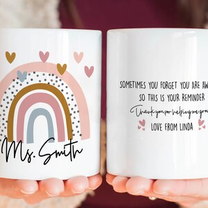 Teacher Appreciation Mug, Custom Teacher Gift, Rainbow Teacher Mug ...